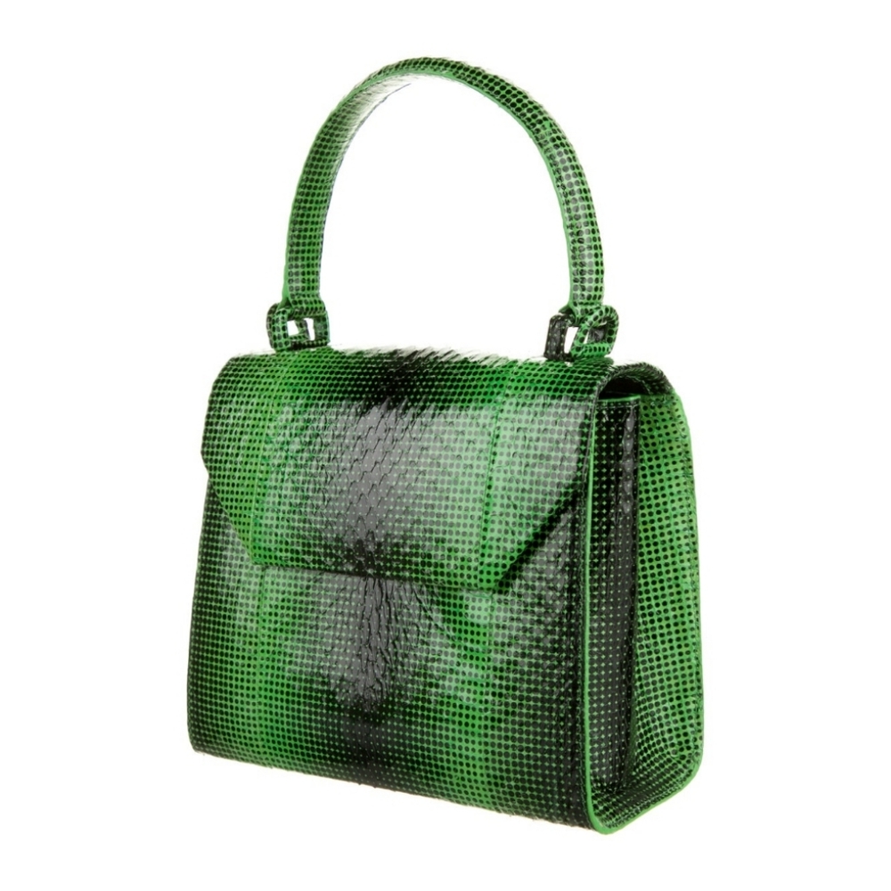 Rare Nancy Gonzales Green Genuine Python Bag - Gem